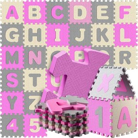 Puzzle podložka 86dílný růžová