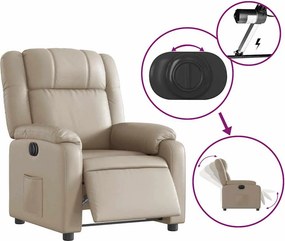 Elektrické polohovací křeslo cappuccino umělá kůže 3205142