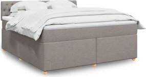 Box Spring Postel S Matrací Textil Taupe Prošívaný design 180 x 200 cm