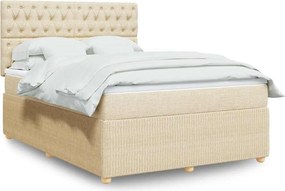 Box spring postel s matrací krémová 140x200 cm textil 3292091
