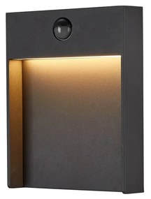 SLV 1002954 Flatt, venkovní nástěnné svítidlo se senzorem, LED 16W 3000K, antracit, rozměr 18x23cm, IP65