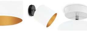 Stropní svítidlo MEDIOLAN, 1x bílé/zlaté textilní stínítko, (výběr ze 2 barev konstrukce - možnost polohování)