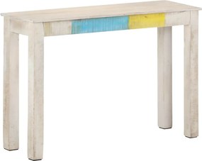 Konzolový stolek bílý 115 x 35 x 77 cm hrubé mangovníkové dřevo 323556