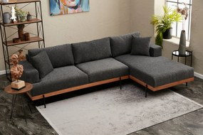 Hanah Home Rohová pohovka LIVA tmavě šedá pravá 287 cm 825BLC2812