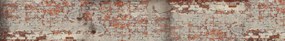DIMEX | Fototapeta do kuchyně Stará cihlová stěna KI-420-299 | 420 x 60 cm | šedá, béžová, oranžová