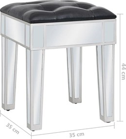 vidaXL Zrcadlový toaletní stolek se stoličkou MDF a sklo [246661]