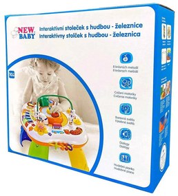 NEW BABY Mluvící a hrající interaktivní stoleček New Baby s jezdícím vláčkem CZ/SK