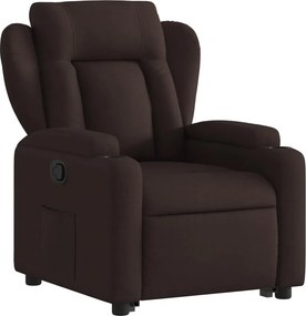 Zvedací polohovací křeslo tmavě hnědé textil 3204487