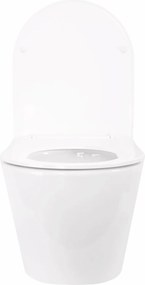 Rea Tito, závěsná WC mísa 495x360x355 mm, Tornado NFQ + WC sedátko s pomalým zavíráním, bílá lesklá, REA-C6800