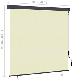 vidaXL Marketos Venkovní roleta 160 x 250 cm krémová