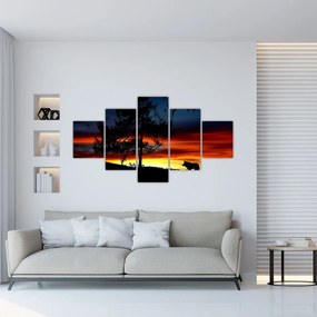 Obraz - Silueta vlka (125x70 cm)