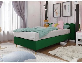 Jednolůžková postel Estelle - Zlatý základ I, Potah: ekokůže Soft 011 (černá), Rozměr postele: 80x200
