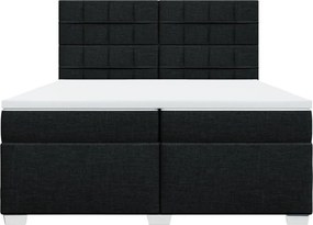 Box spring postel s matrací černá 200x200 cm textil 3292897