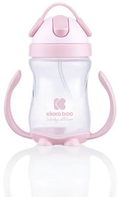 KikkaBoo Hrnek se silikonovým brčkem 300 ml 12 m+ Pink