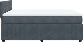 Box spring postel s matrací tmavě šedý 140 x 190 cm samet 3290035