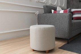 Atelier del Sofa Taburet Begon - Houndstooth, Černá, Bílá