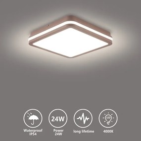Brilagi -LED Venkovní stropní svítidlo BENE LED/24W/230V 26x26 cm hnědá IP54
