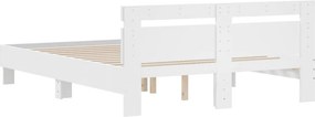 Rám postele s čelem bílý 140 x 200 cm kompozitní dřevo 3207420
