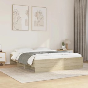 Rám postele bez matrace dub sonoma 160x200 cm kompozitní dřevo 3295641
