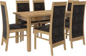 ADRK Furniture Sada stolu s židlemi RODOS 7 SE-ROD-7-C-B001