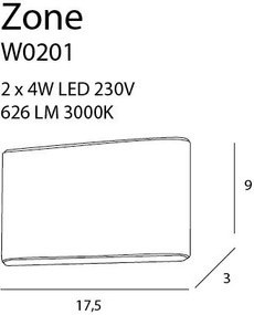 Maxlight Nástěnné svítidlo Maxlight W0201 ZONE