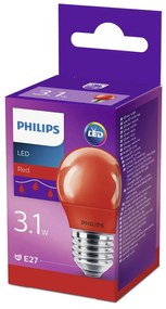 LED žárovka E27 P45 3,1 W, červená