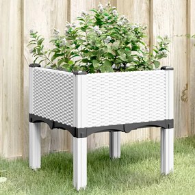 vidaXL Zahradní truhlík s nohami bílý 40 x 40 x 42 cm PP