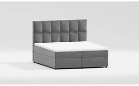 Šedá čalouněná dvoulůžková postel s úložným prostorem 140x200 cm Flip – Ropez