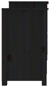 Příborník černý 164x37x68 cm masivní borové dřevo,  821496