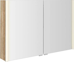 Sapho Alix - Zrcadlová skříňka s LED osvětlením 106x70x18 cm, 2x dvířka, dub alabama AX106-0022