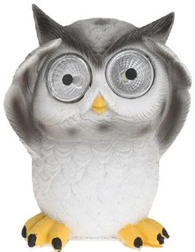 Solární světlo Standing owl šedá, 9 x 9 x 12,5 cm