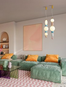 LED zlato-oranžovo-modré moderní svítidlo Obří