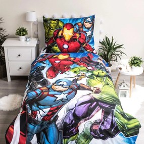Jerry Fabrics Povlečení Avengers Brands 02 modrá 140x200, 70x90 cm