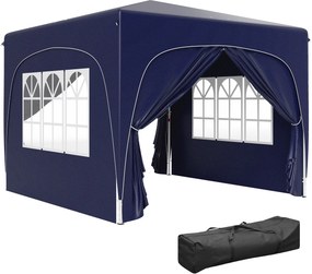 Outsunny Zahradní Altán 3x3m, Voděodolný Stabilní Zimní Pop-up Skládací Altán, UV Ochrana 50+, Skládací Party Stan Zahradní Altán s 4 Bočními Panely,