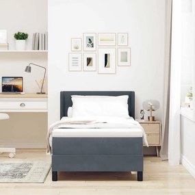 Postel s boxspringem s čelo Tmavě šedá 200 x 100 cm samet 3341457