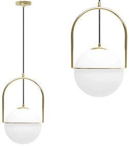 Toolight Moderní závěsné osvětlení Ball 1 APP1674-1CP zlatá/bílá