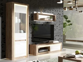Casarredo - Komfort nábytek Obývací stěna, sestava LABRO s LED osvětlením, dub ribbeck/bílá lesk