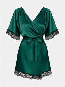 Obsessive Smyslný župan Sensuelia peignoir green zelená vel. XXL Velikost: XXL