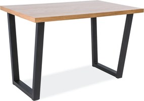 MAXIVA Jídelní stůl - VALENTINO, 120x80, dýha dub/černá