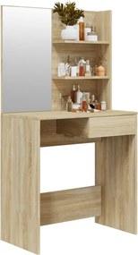 vidaXL Toaletní stolek se zrcadlem 74,5 x 40 x 141 cm [802807] Barva: dub sonoma