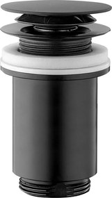 Omp Tea Umyvadlová výpust 5/4“, click-clack, velká zátka, tl. max 80mm, čená mat 7533.370.5X