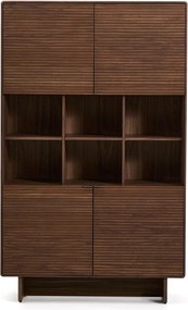 Tmavě hnědá skříňka v dekoru ořechu 100x163x40 cm Norlen – Kave Home