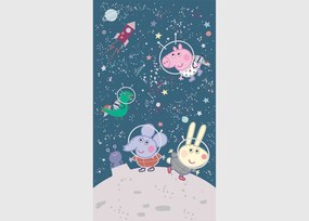 Dětská vliesová fototapeta na zed' Prasátko Peppa Vesmírné Dobrodružství | 150 x 270 cm | DFTD2P5619