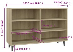 vidaXL Marketos Příborník dub sonoma 103,5 x 35 x 70 cm kompozitní dřevo
