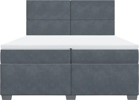 Box spring postel s matrací tmavě šedá 200x200 cm samet 3290997