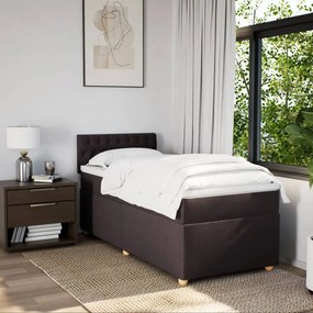 Box spring postel s matrací tmavě hnědá 100 x 200 cm textil 3286601