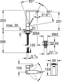 Grohe - Digitální umyvadlová baterie M, s výpustí Push-Open, chrom