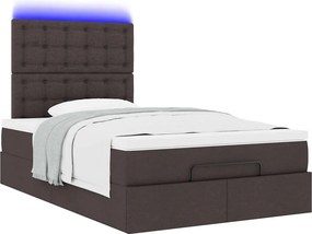 Osmanský rám postele s matrací tmavě hnědá 120x190cm textil 3314158