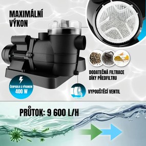 Písková filtrace k bazénu AQUA 9 600 l/h, modrá Monzana