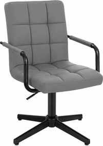 LuxuryForm DESIGN Otočná židle VERONA BLACK na černém kříži - šedá